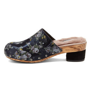 Jambu | Shoes | Jambu Monaco Floral Leather Mule Clogs Dark Navy | Poshmark